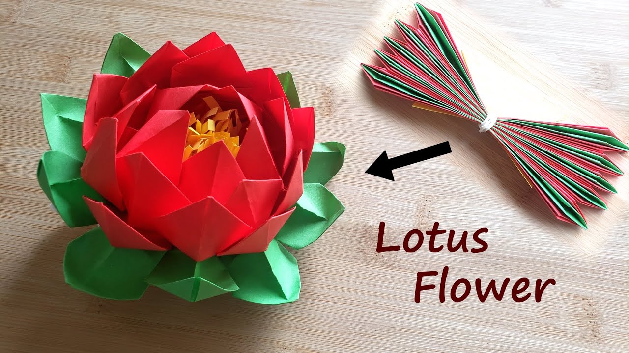 【夏の立体折り紙】Origami Lotus Flower, DIY 蓮の花 | shigeyuki.net