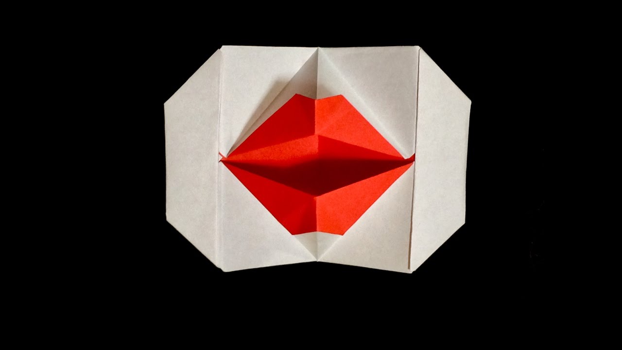 Origami Kissing Lips. 遊べる折り紙 パクパク 動く 口の作り方動画 | shigeyuki.net