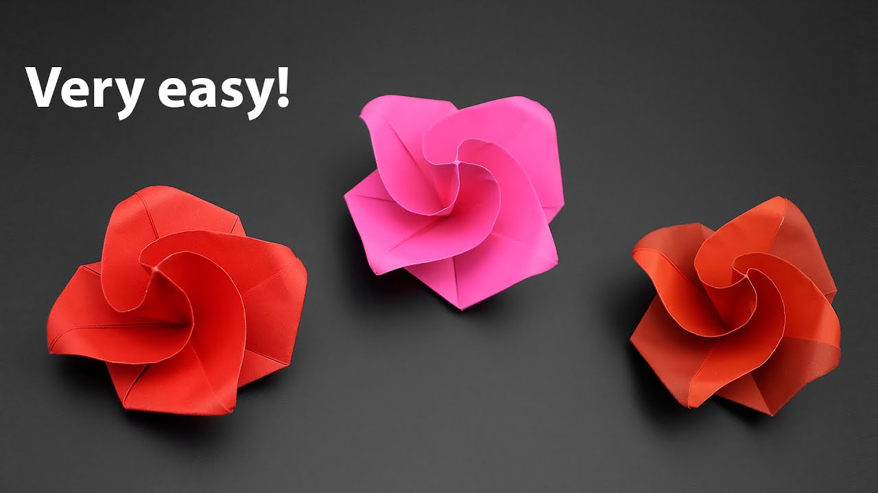 Easiest Origami Rose Ever! – How to Fold – Valentine’s Day Gift ...