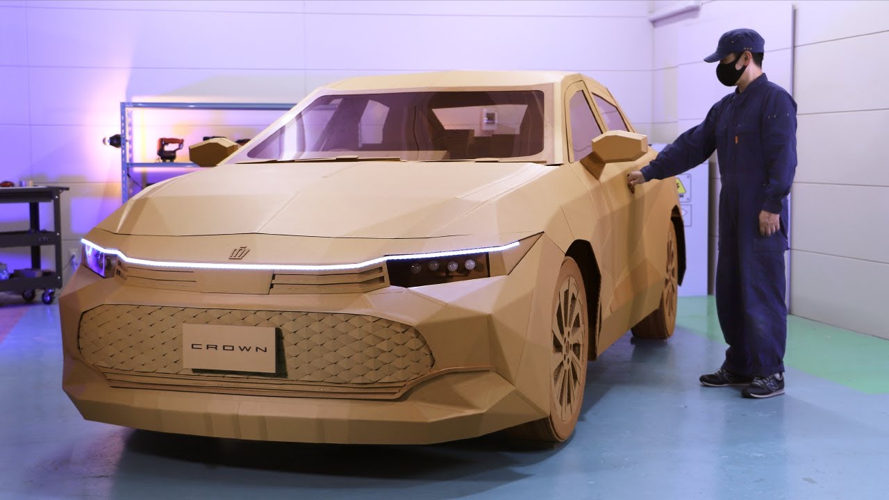 【乗車できる】ダンボールでクラウンの作り方動画｜Making TOYOTA CROWN with Cardboard | shigeyuki.net