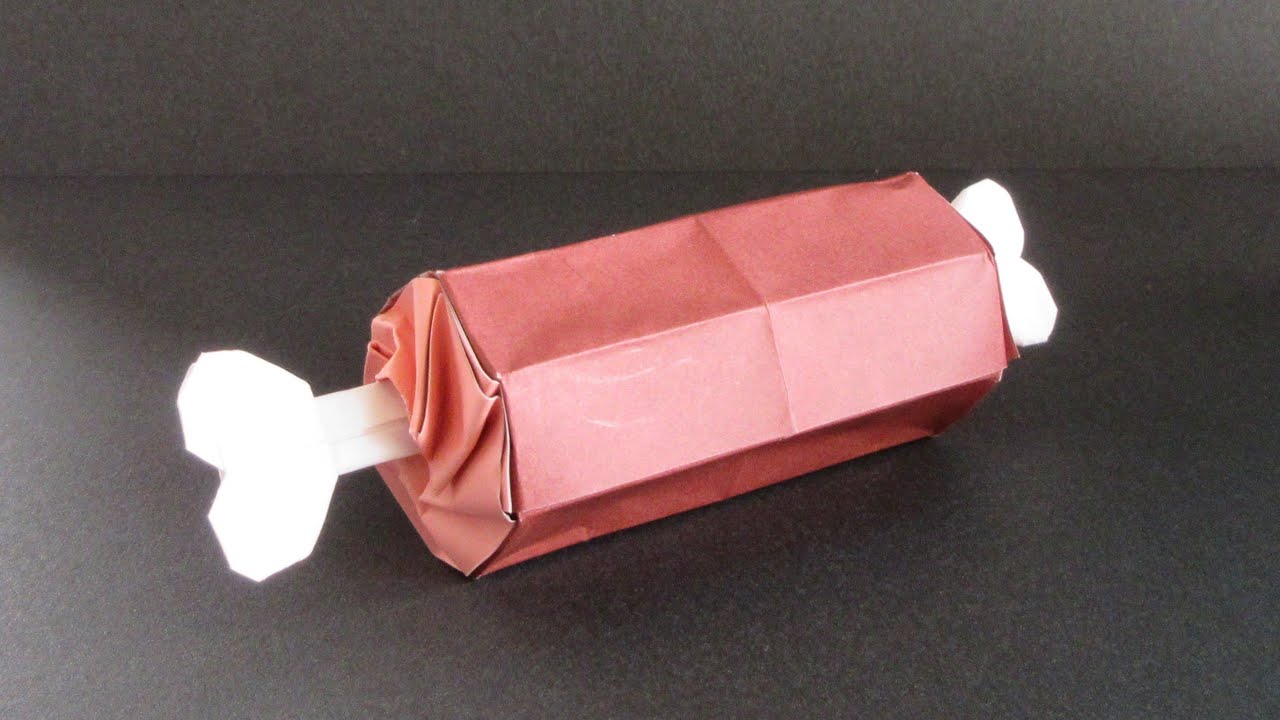 折り紙で楽しむ！立体的な骨付き肉の作り方 簡単な折り方も解説【origami】Meat with bone no.3 | shigeyuki.net