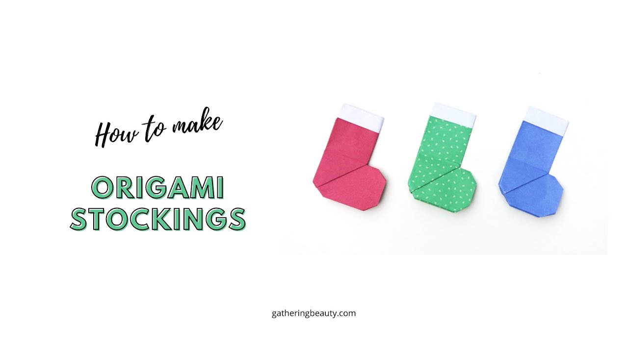 華やかな折り紙: 自分で作るミニオリガミクリスマスストッキングOrigami Christmas Stocking | shigeyuki.net